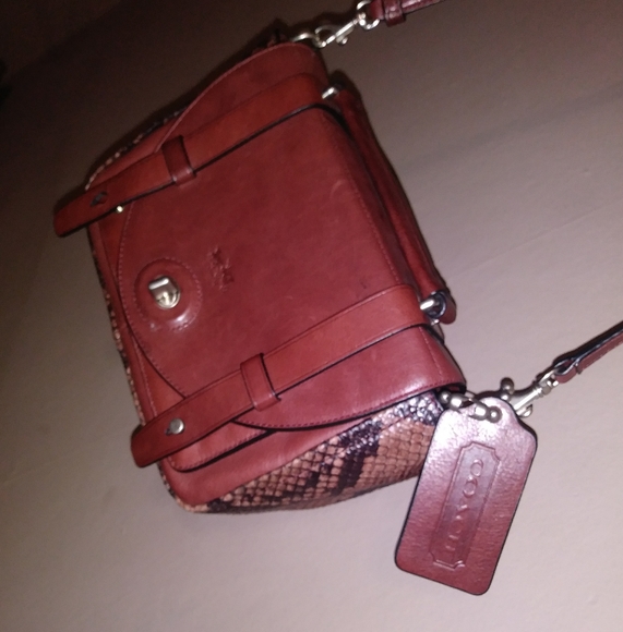 Coach | Bags | Coach Bleecer Mini Brooklyn Python Embossed Leathe ...